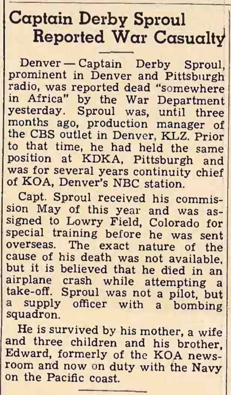 James Derby Sproul – Broadcast Pioneers of Colorado