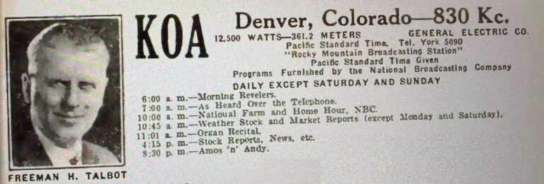100 Years of 850AM KOA Radio – Broadcast Pioneers of Colorado